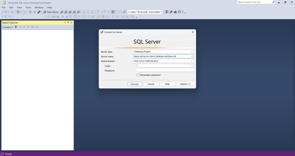 How To Connect Ssms With Microsoft Azure Sql Cloud Service